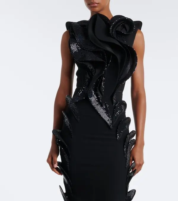 Maticevski Sequined Ruffle Top