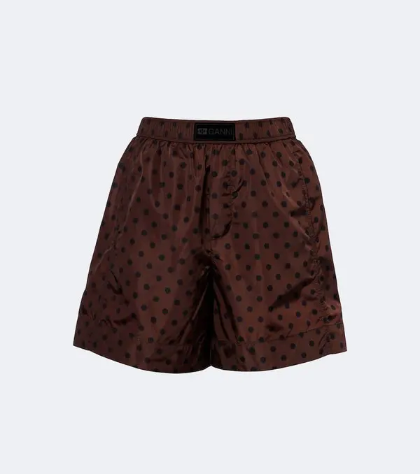 GANNI Polka Dot Relaxed Fit Shorts