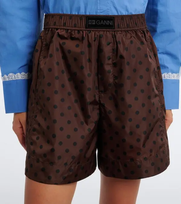 GANNI Polka Dot Relaxed Fit Shorts