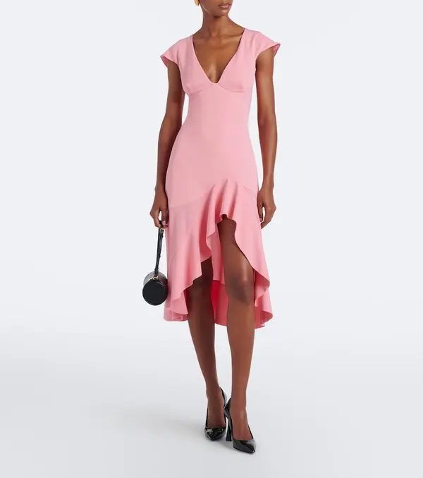 Stella McCartney Frill Trim V-neck Midi Dress