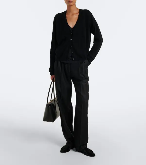 LISA YANG Abby Cashmere V-neck Cardigan - Black