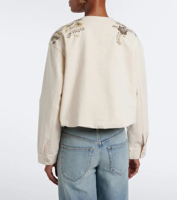 Veronica Beard Embroidered Cotton Jacket - White