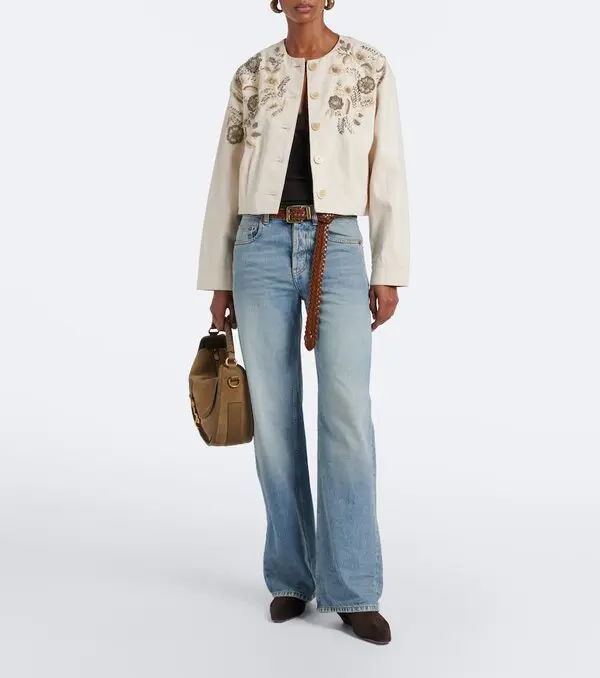 Veronica Beard Embroidered Cotton Jacket - White