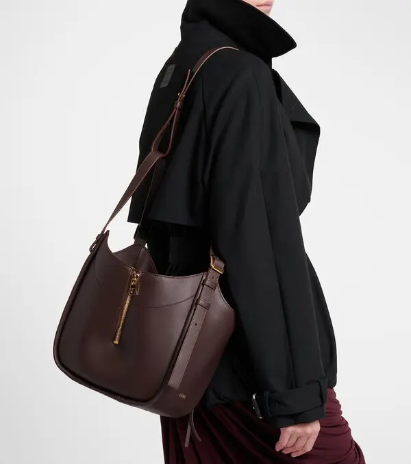 Loewe Hammock Flip Medium Leather Tote Bag - Brown