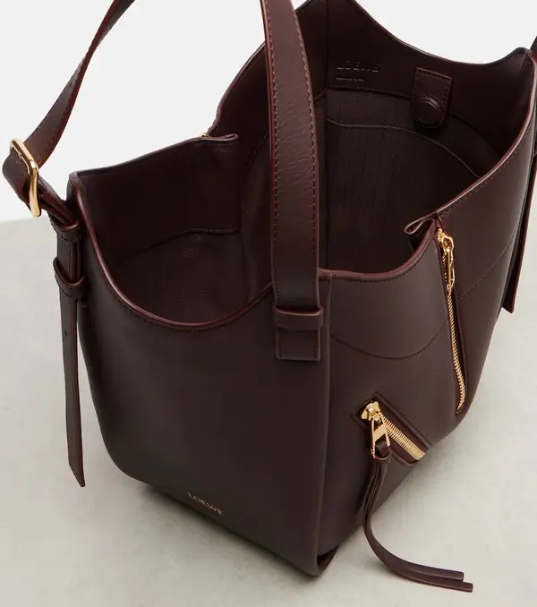 Loewe Hammock Flip Medium Leather Tote Bag - Brown
