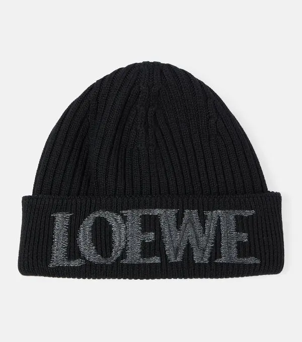 Loewe Logo Wool Beanie - Black
