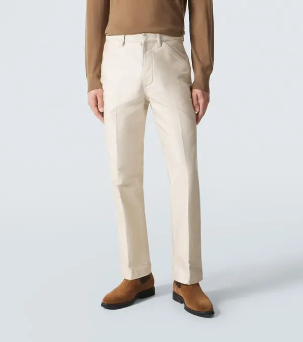 TOM FORD Cotton Satin Straight Leg Trousers