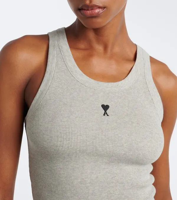 AMI Paris De Cœur Cotton Jersey Tank Top