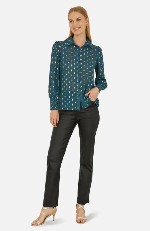 YUMI Diamond Foil Print Blouse