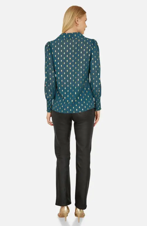 YUMI Diamond Foil Print Blouse