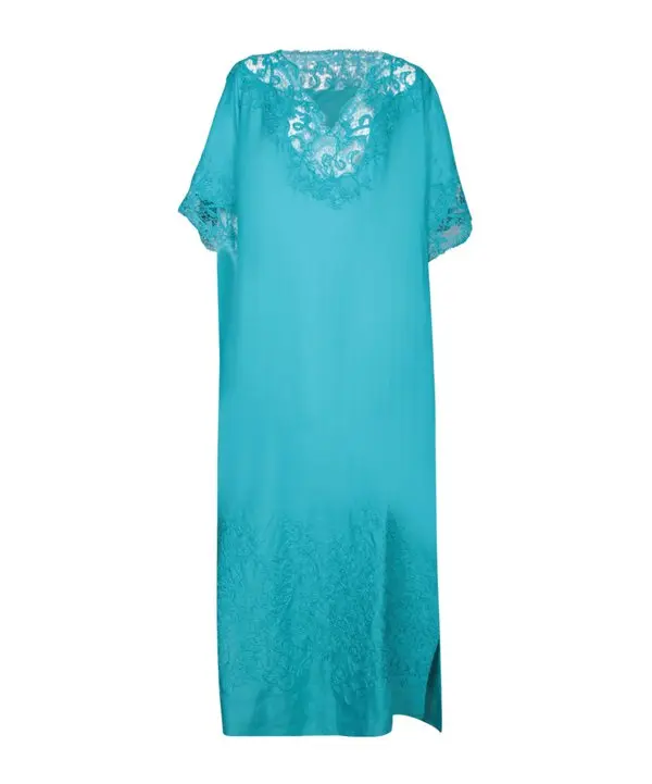 Ermanno Scervino Embroidered V-neck Maxi Dress - Blue