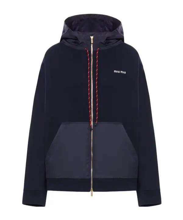 Miu Miu Cotton Fleece Zipper Hoodie - No