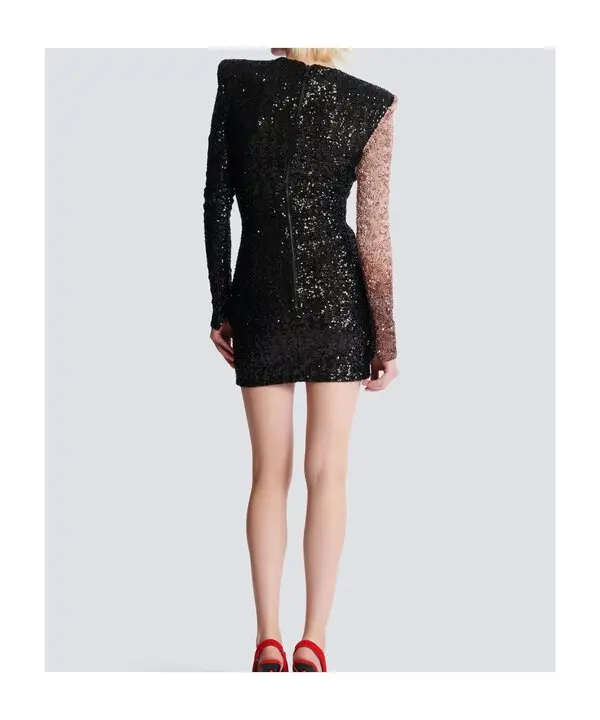 Balmain Short Embroidered Dress With Face Motif