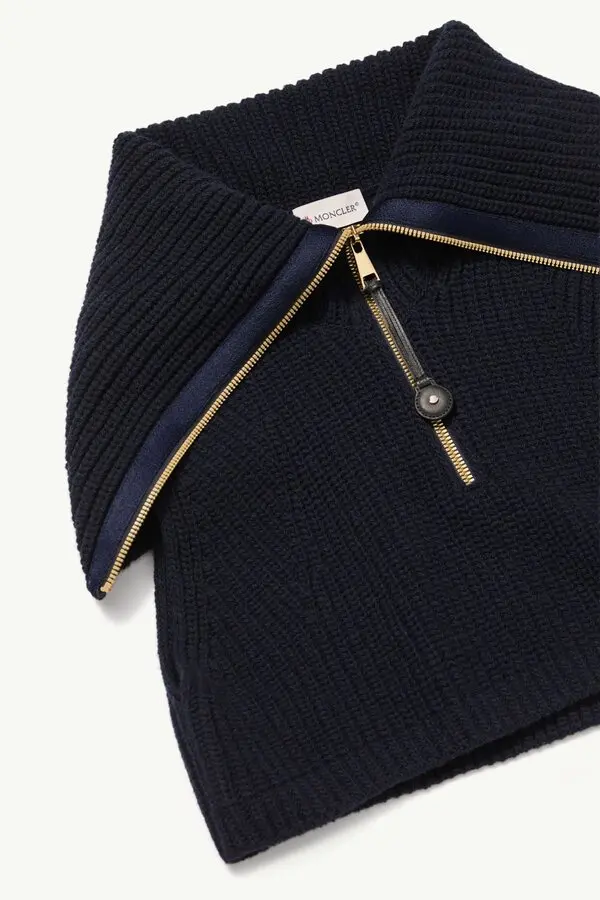 Moncler Wool Cashmere Zip-up Cape