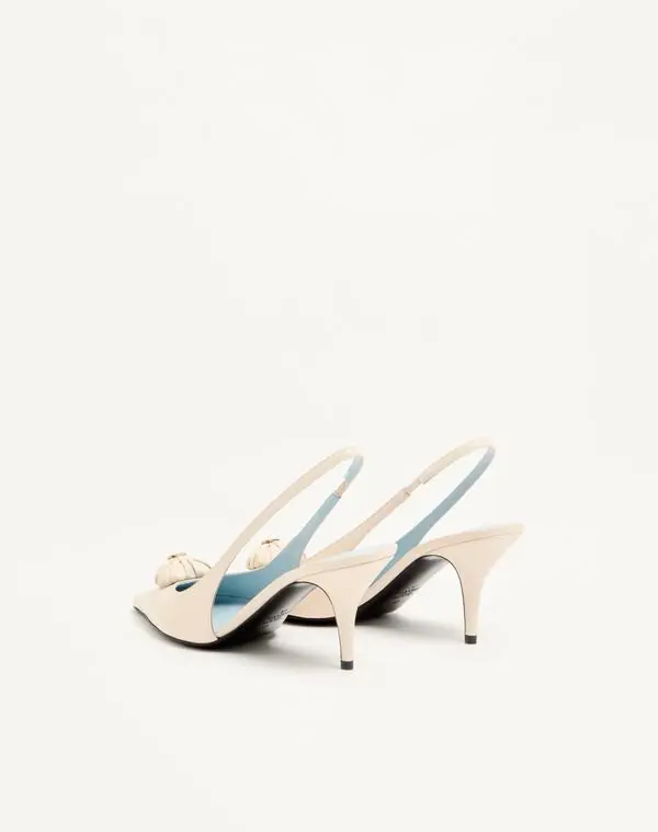 Valentino Garavani Coeur Royal Slingback Pumps In Kidskin - Butter