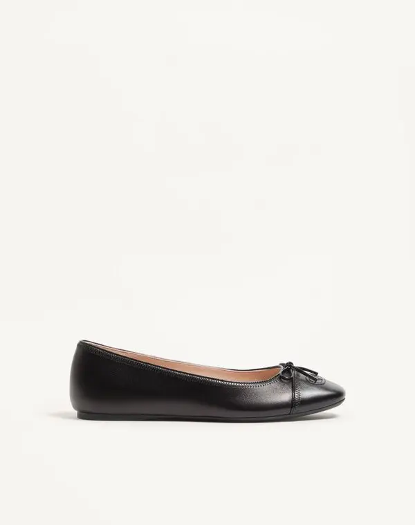 Valentino Garavani Nappa Leather Ballerinas With Vlogo Signature - Black