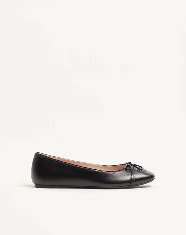 Valentino Garavani Nappa Leather Ballerinas With Vlogo Signature - Black