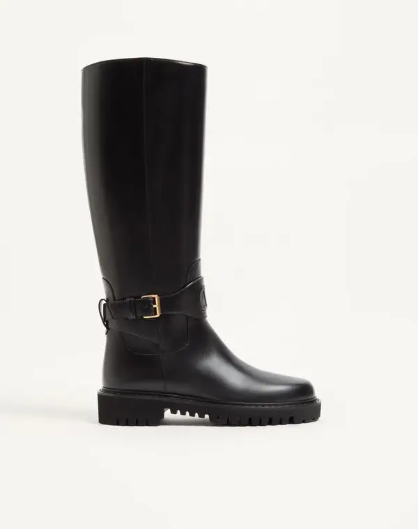 Valentino Garavani Vlogo Signature Calfskin Boots - Black