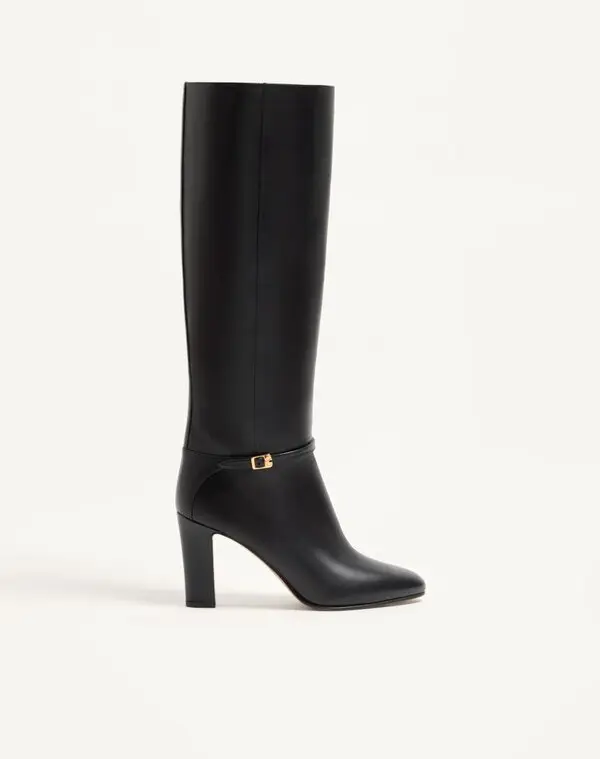 Valentino Garavani Pattie Calfskin Boots - Black