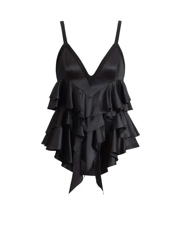 Balmain Satin Top With Thin Straps