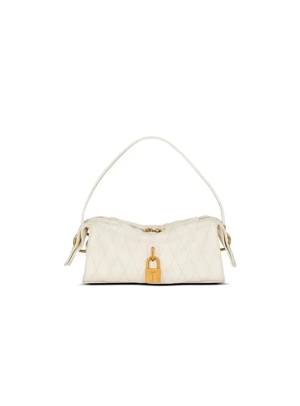 Balmain Small Pulse Bag In Smooth Topstitched Leather