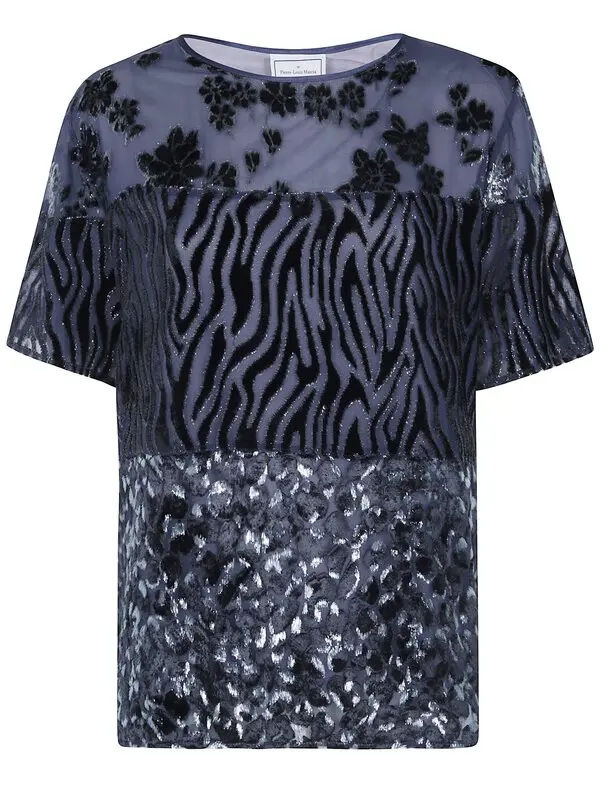 PIERRE-LOUIS MASCIA T-shirt Patchwork "12971 Grey Multicolor