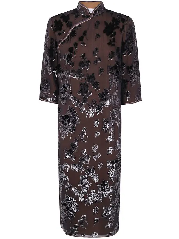 PIERRE-LOUIS MASCIA Dress Silk Multi "vefio - Brown