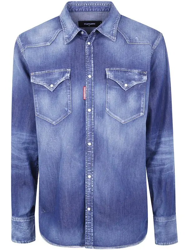 Dsquared2 Shirt Classic Western - Blue