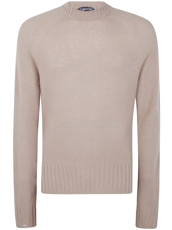 TOM FORD Sweater Seamless Brushed Cashmere Ls Crew Neck - Brown