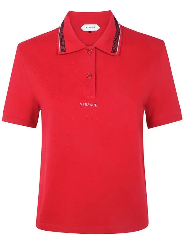 Versace Polo Shirt With Logo And Greca Embroidery