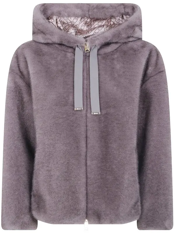 Herno Jacket Soft Faux Fur "bomber Soft Faux Fur