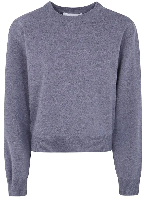 RÓHE Wool Cashmere Statement Shoulder Crewneck Sweater