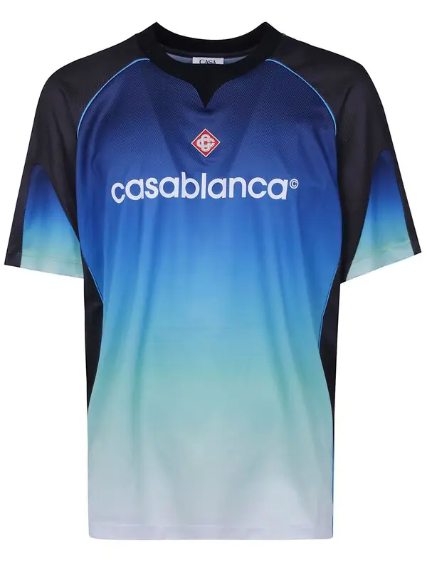 Casablanca T-shirt Short Sleeve "football Top - Blue