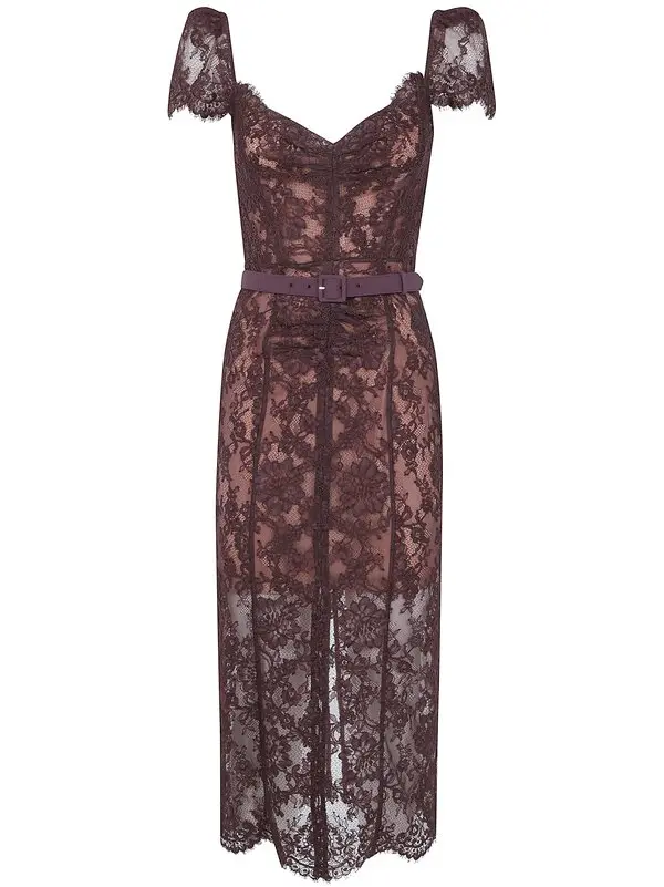 SELF-PORTRAIT Dress Floral Lace Midi