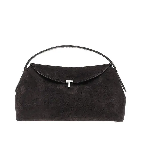TOTEME Suede Leather T-lock Top-handle Bag - Brown