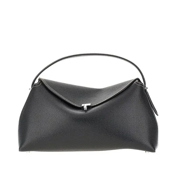 TOTEME T-lock Grained Leather Top-handle Bag - Black