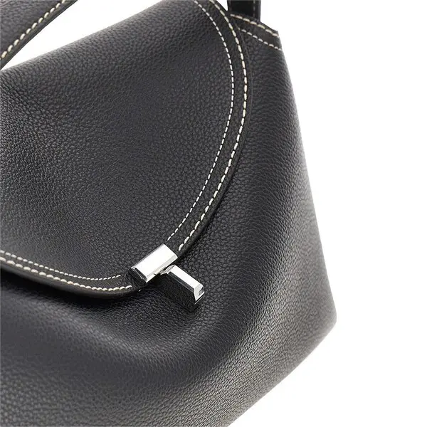 TOTEME T-lock Grained Leather Top-handle Bag