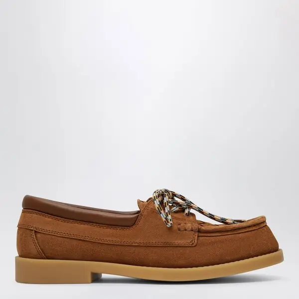 Bottega Veneta Pier Boat Shoes In Suede With Intrecciato Detail - Brown