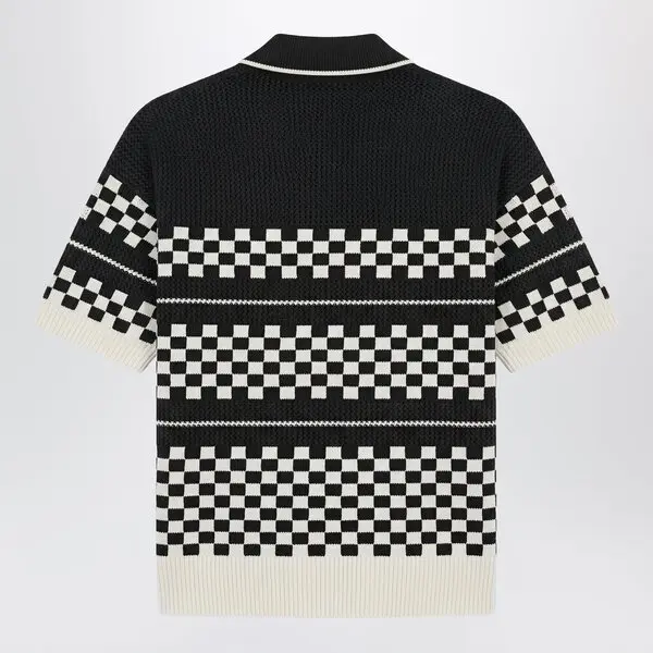 Amiri Checkered Mesh Sweater With Logo Embroidery