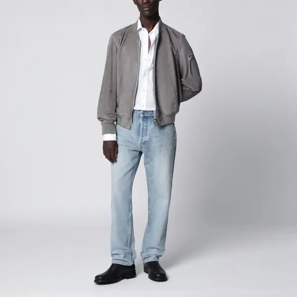 TOM FORD Suede Bomber Jacket - Grey