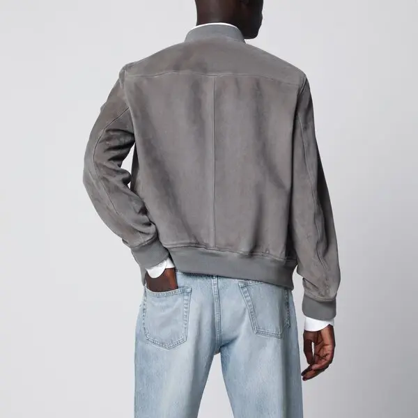 TOM FORD Suede Bomber Jacket - Grey