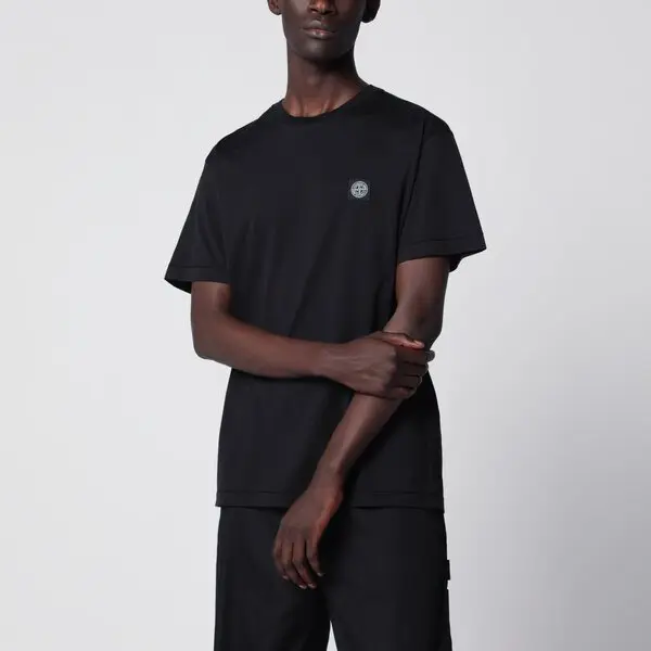 Stone Island Slim-fit Cotton T-shirt - Black