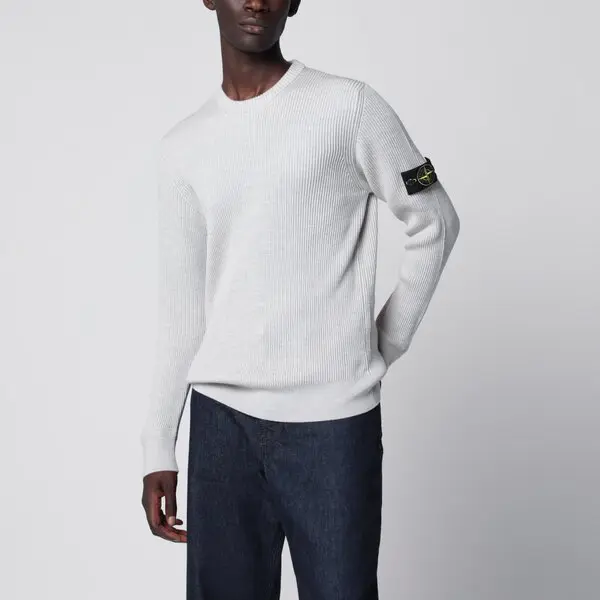 Stone Island Sand Ribbed Crew-neck Sweater - Beige