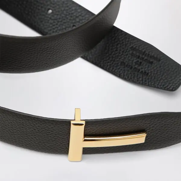 TOM FORD Reversible Grained Leather Belt With T Buckle
