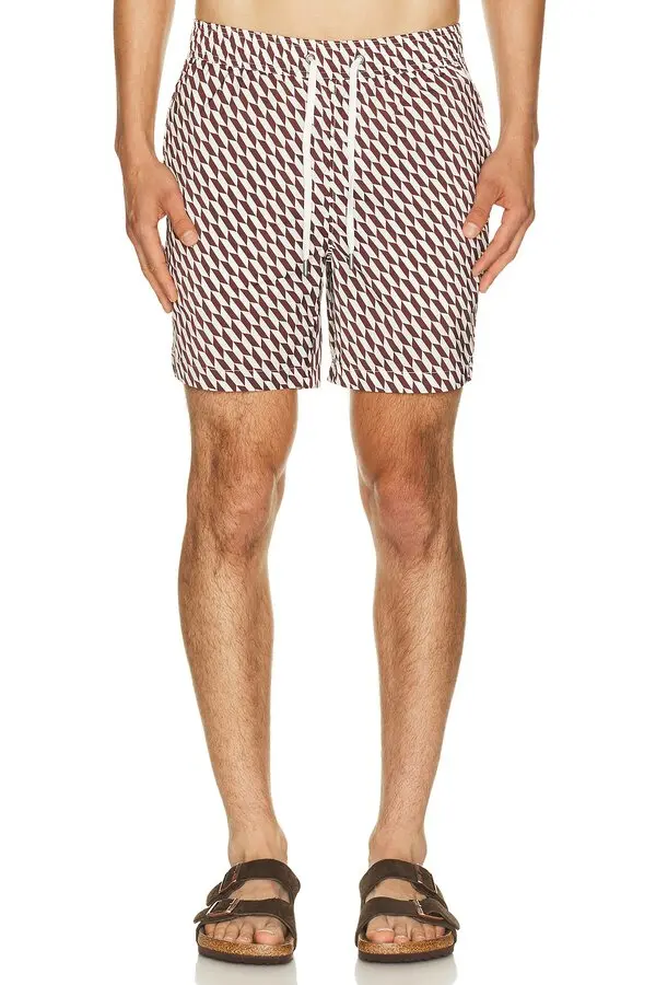 Onia Charles 7 Swim Trunk - Chocolate Multi