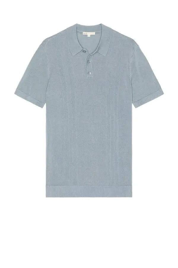 Onia Silk Ribbed Knit Polo Shirt
