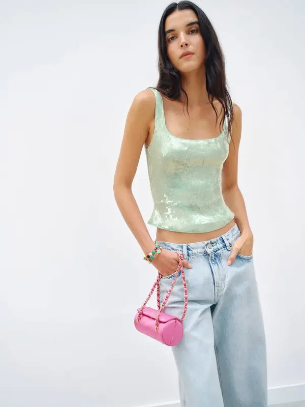 REFORMATION Carla Knit Top - Blue