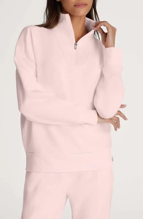 Tommy John Luxe Traveler Knit Quarter Zip Pullover - Pink