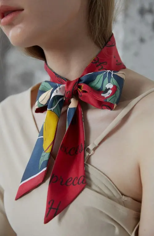 LOST PATTERN El Amor Skinny Silk Scarf