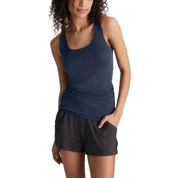 Tommy John Micro Rib Fitted Tank - Blue